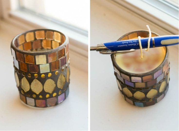 How to put a wick in a candle using no special candle-making tools