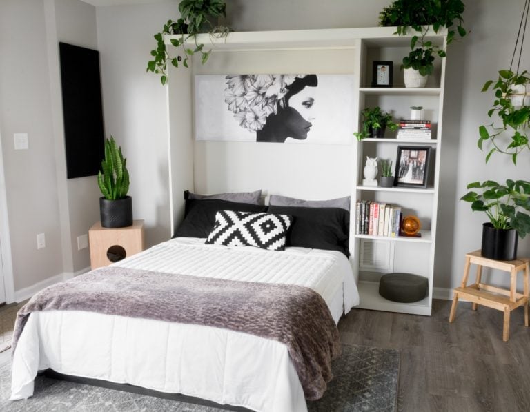 How to build a gorgeous DIY murphy bed using hardware kit plans!