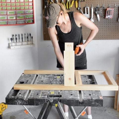 How to build an adorable DIY kids workbench!