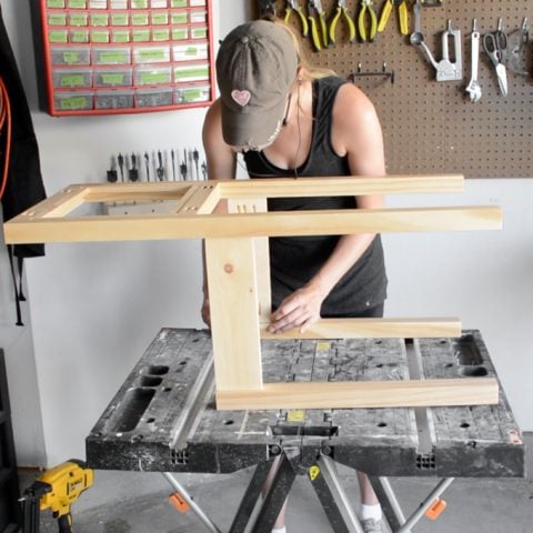 How to build an adorable DIY kids workbench!