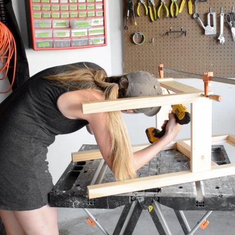 How to build an adorable DIY kids workbench!