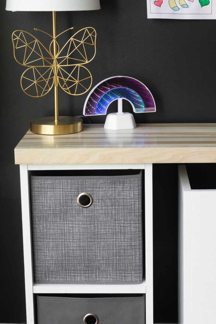 How to Build a Simple Kids Desk With Storage, Free Plans!