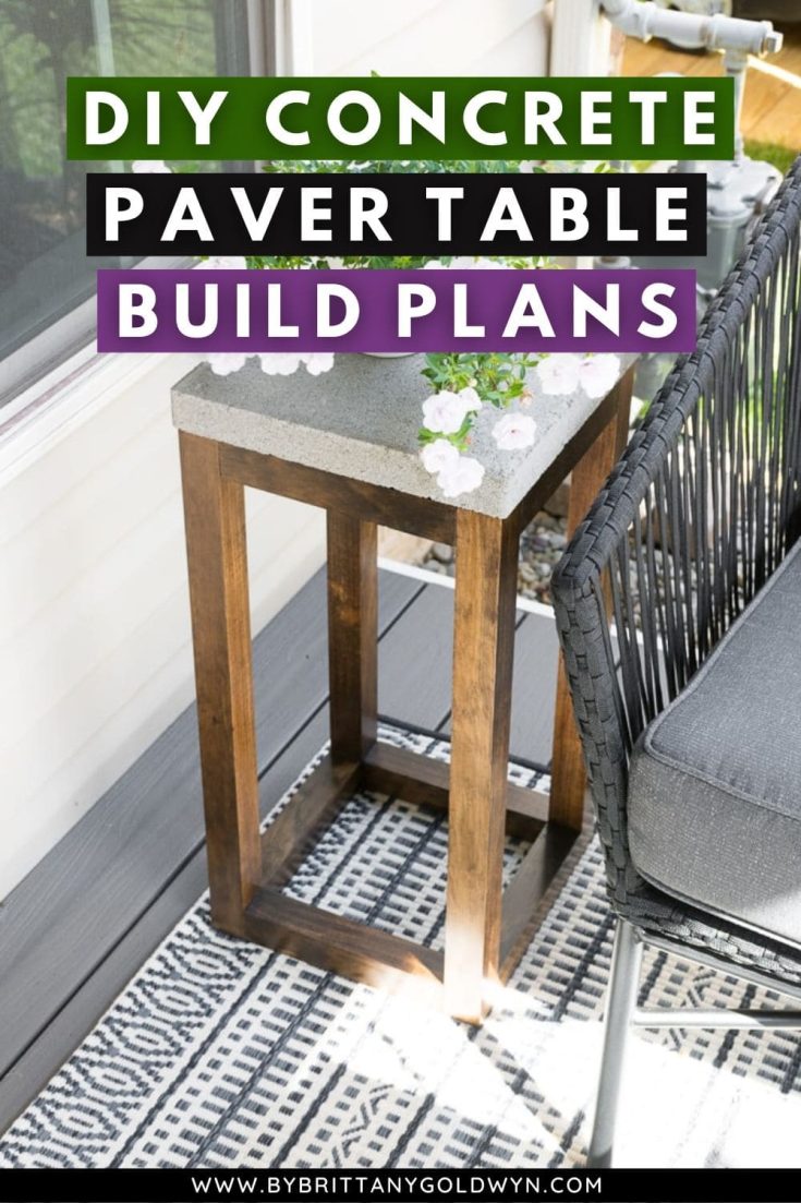 Concrete Outdoor Side Table Made From Pavers: Free Build Plans!