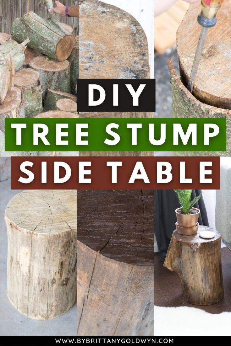 Check out my tutorial for how to make a tree stump side table!