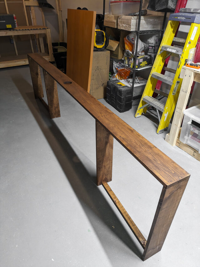 Our DIY behind-the-sofa skinny console table...with power!